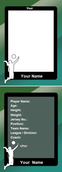 MyTradingCards.com - Make Your own Volleyball Cards